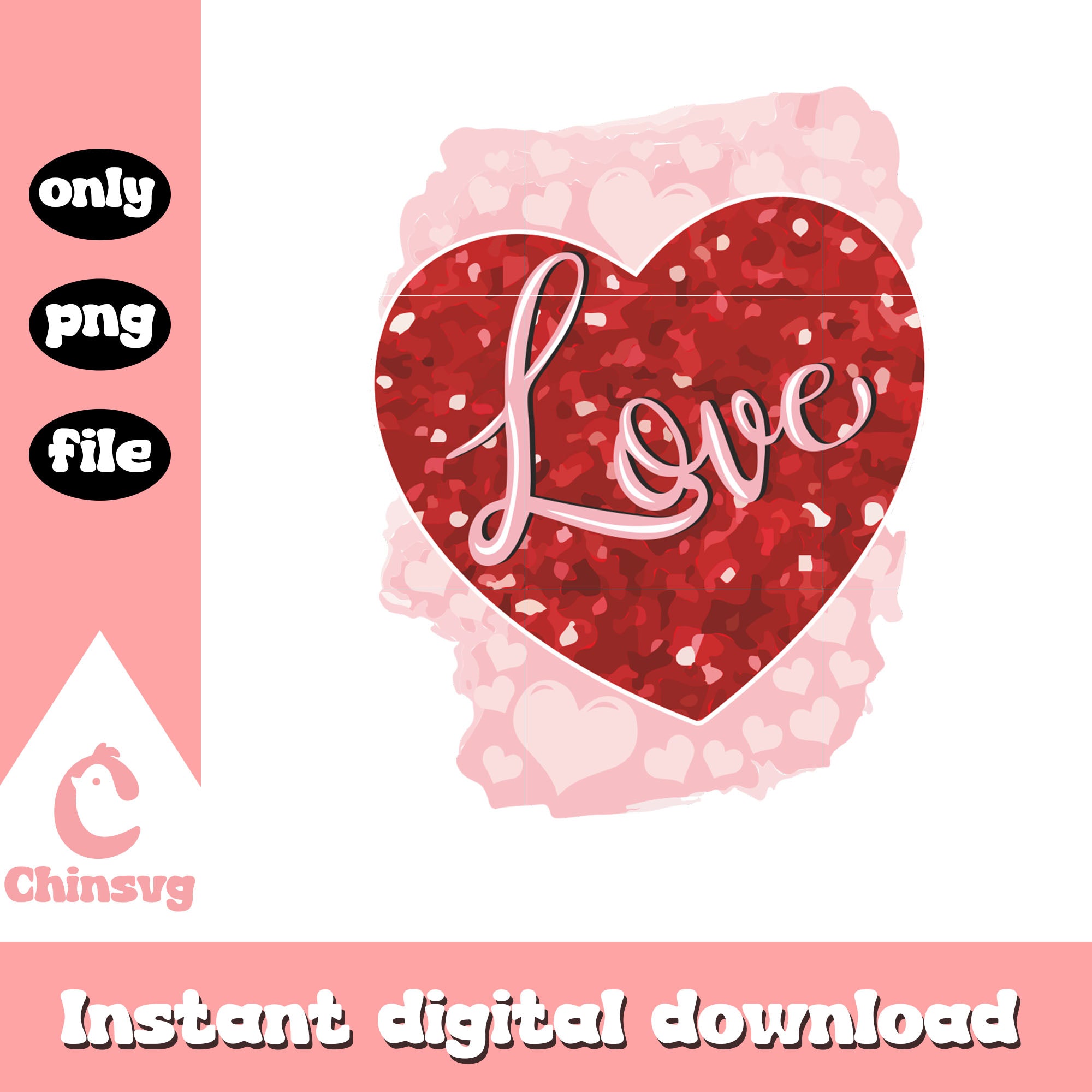 Hearts glitter pink valentine png, heart valentine's day png – Chinsvg