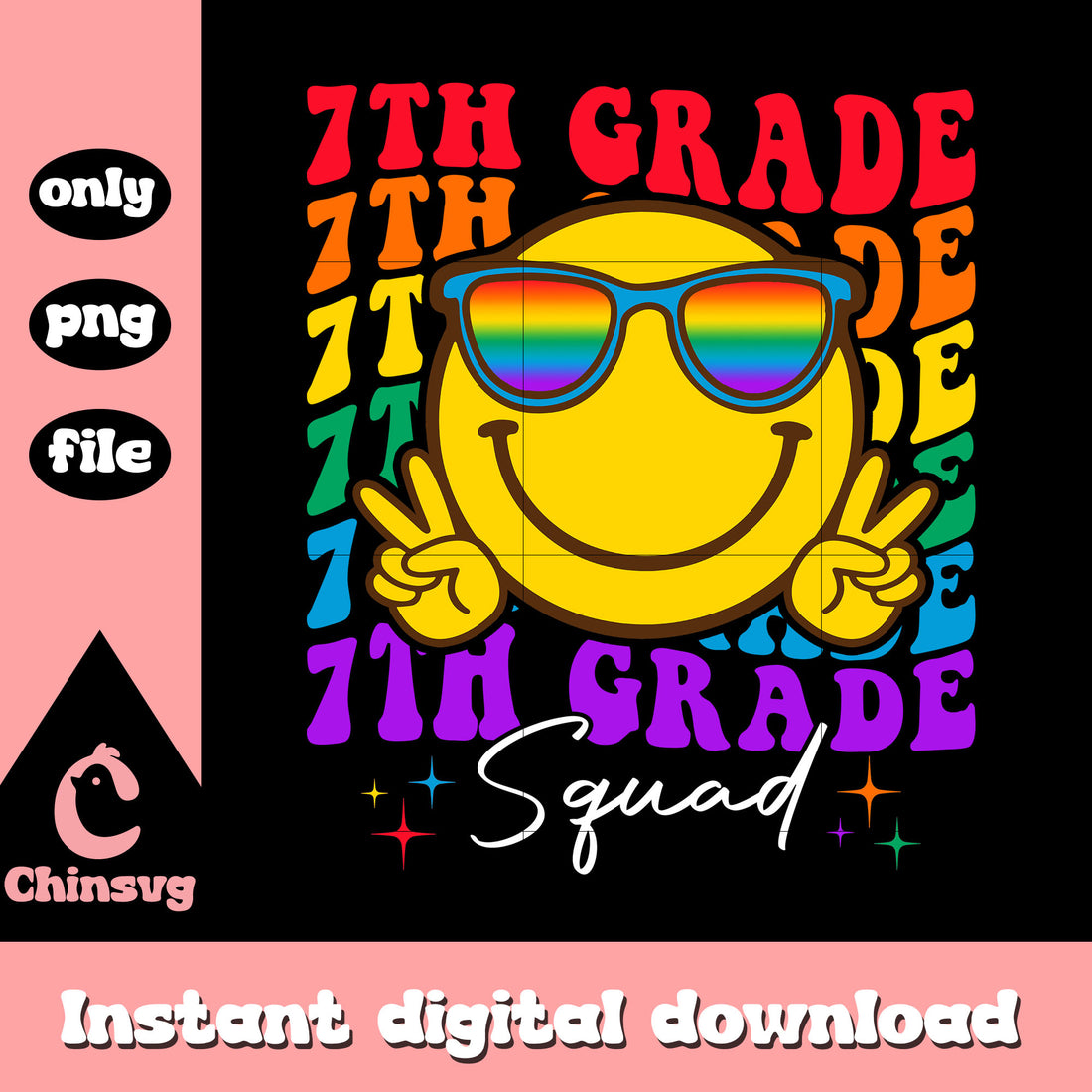 7th grade squad smiley face design png, welcome back to school png ...