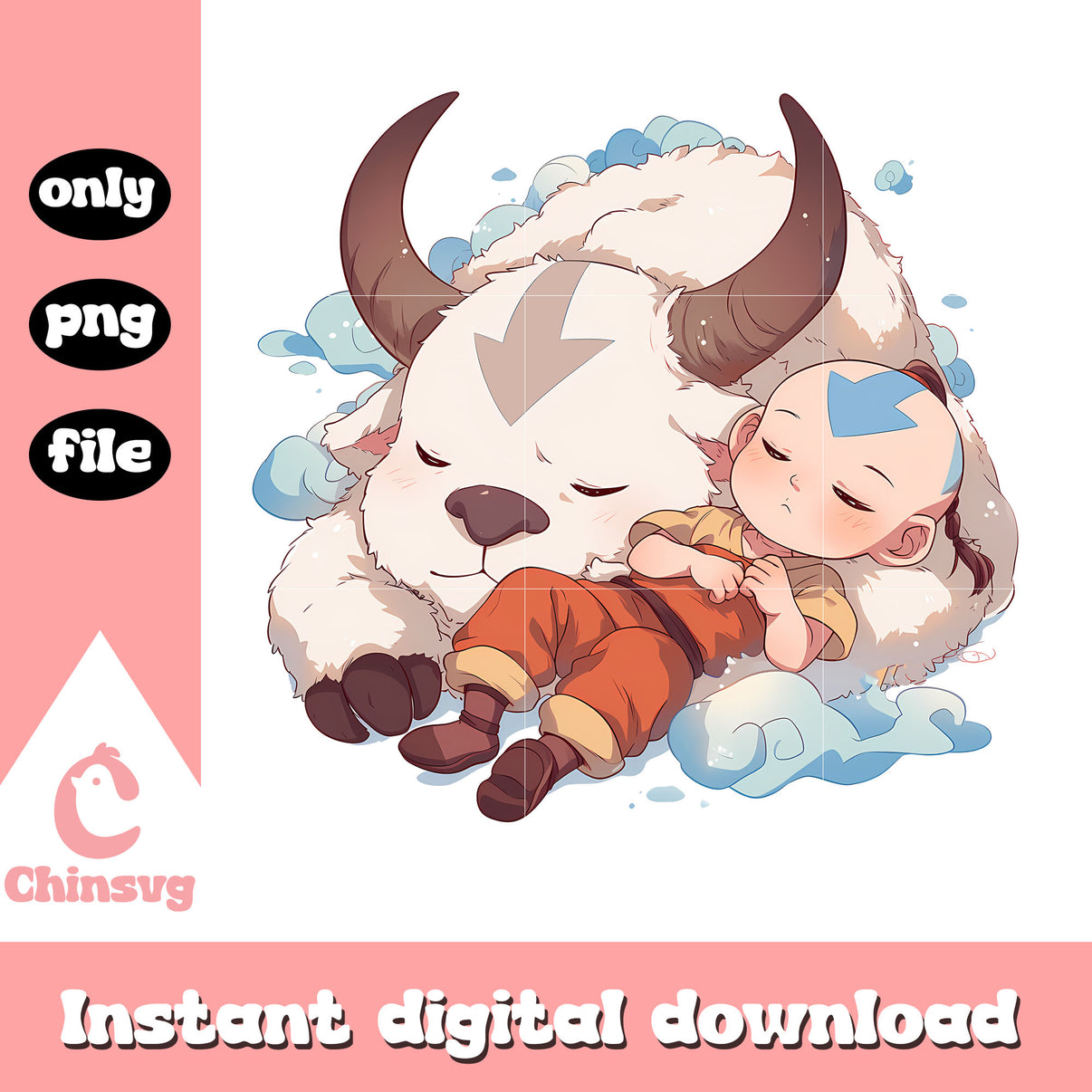 Aang and Appa chibi cute png, Aang and Appa png, avatar anime png – Chinsvg
