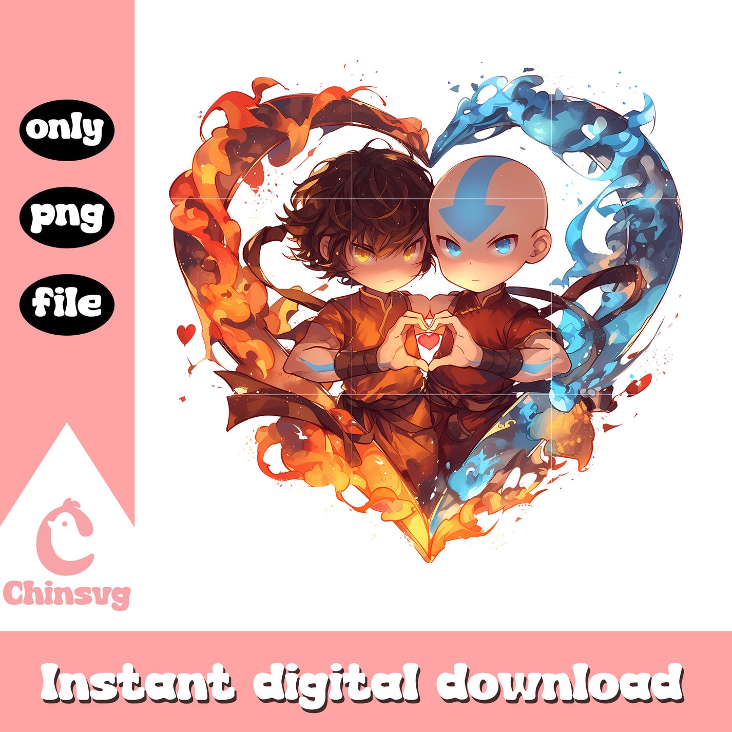 Aang and Zuko chibi heart png, Aang and Zuko chibi png, zuko png – Chinsvg