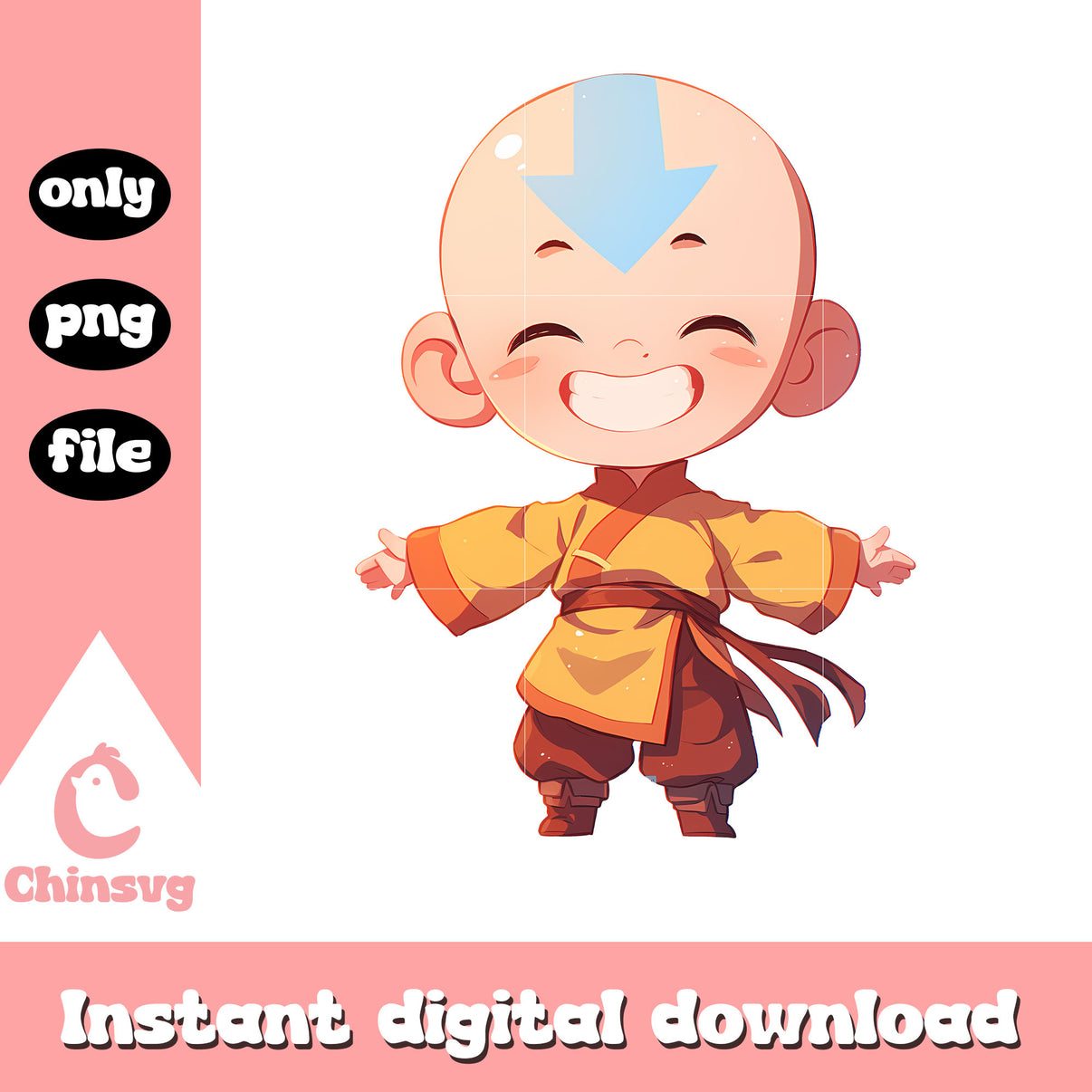 Aang cute chibi png, aang smile png, aang avatar anime png – Chinsvg