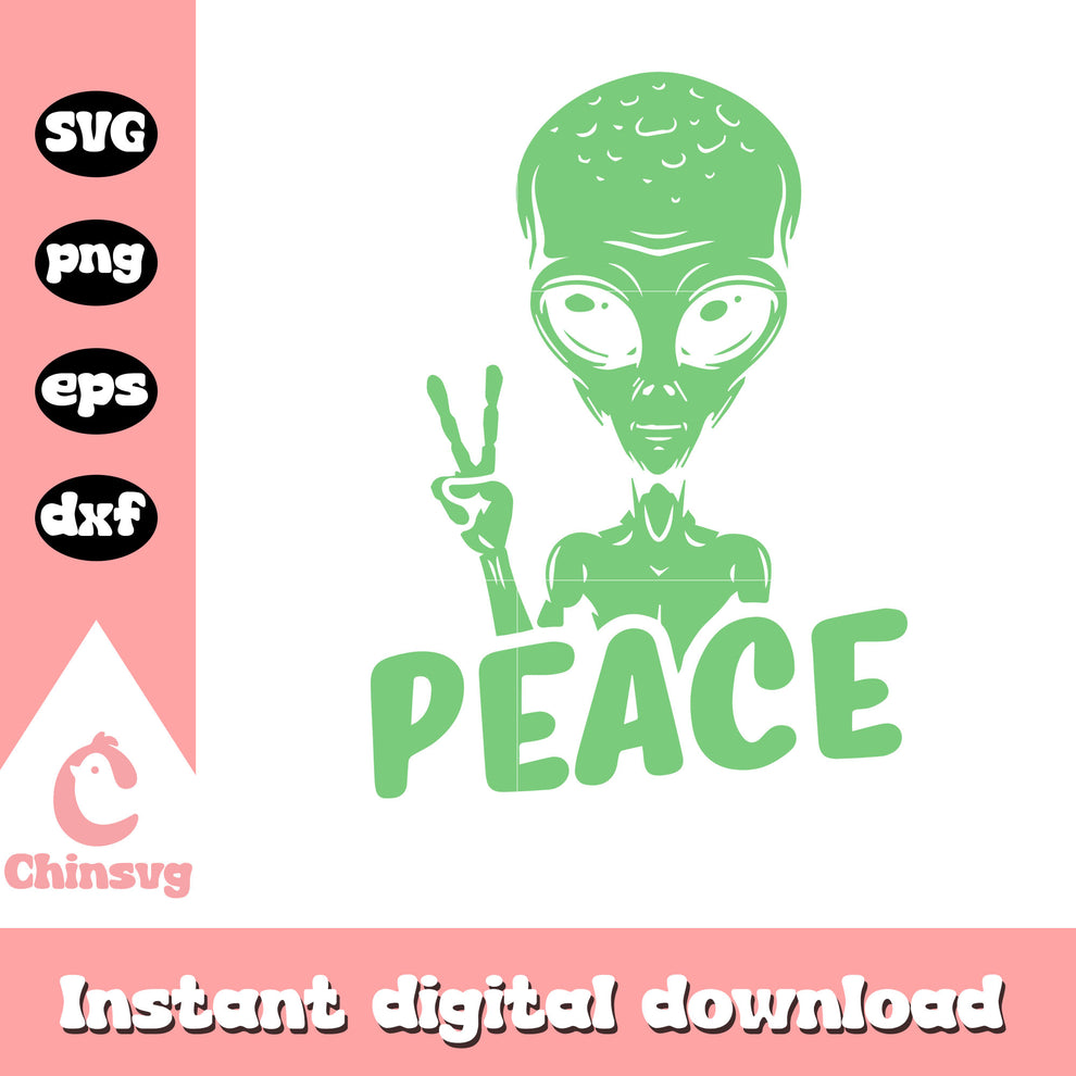 Alien peace hand sign design svg, alien svg, peace sign svg – Chinsvg