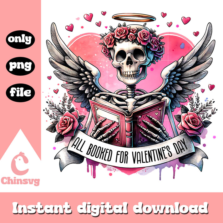 All booked for valentines day skeleton angel png, valentines skeleton ...