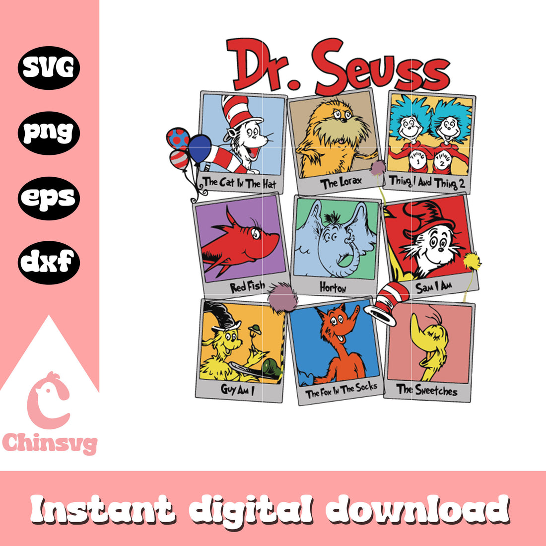 All casts of dr seuss photograph svg, dr seuss characters svg – Chinsvg