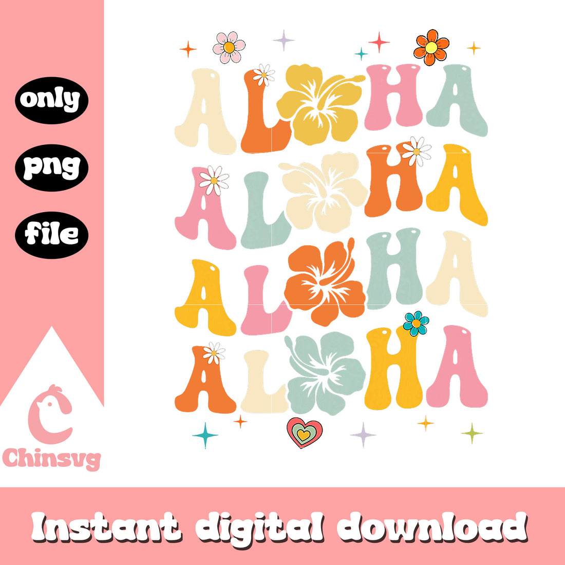 Aloha vintage flowers design png, aloha png, flowers png – Chinsvg