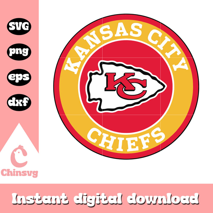 American football kansas city chiefs logo design svg, kansas city chie ...