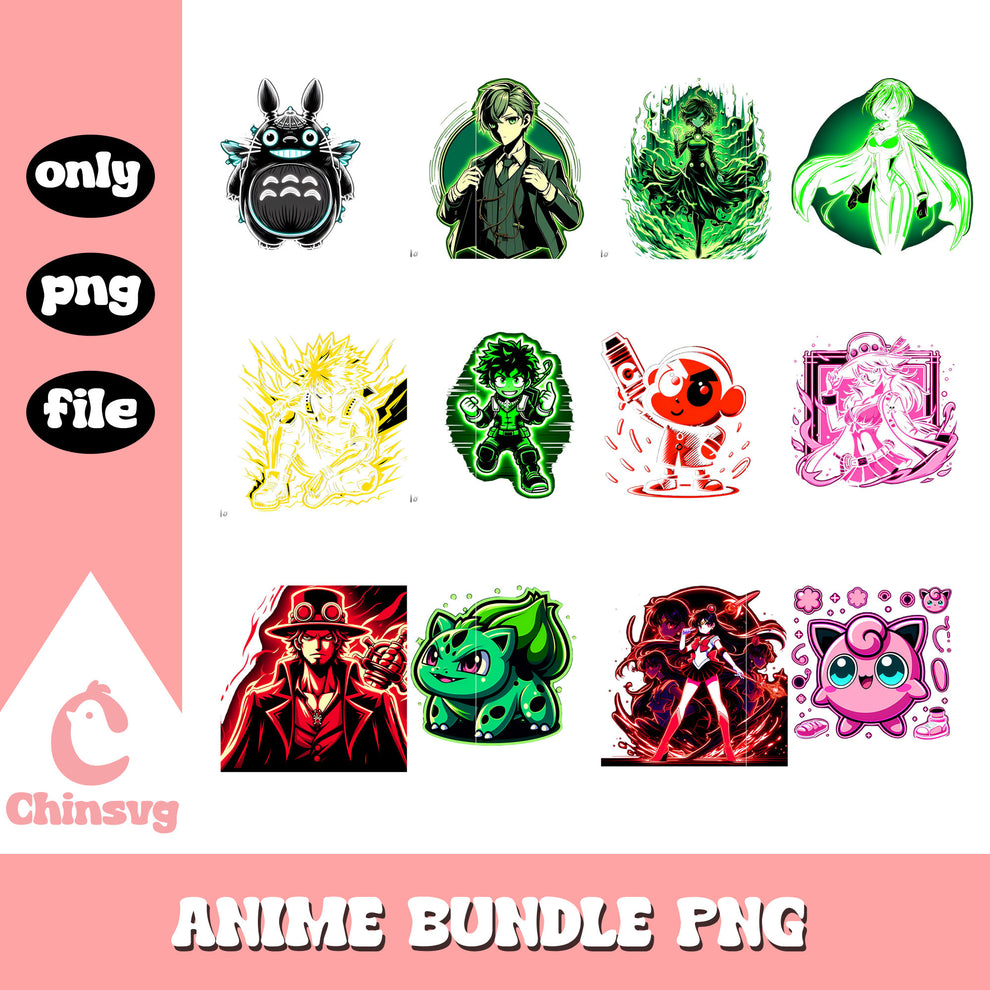 Anime character fan art bundle png, anime characters png – Chinsvg