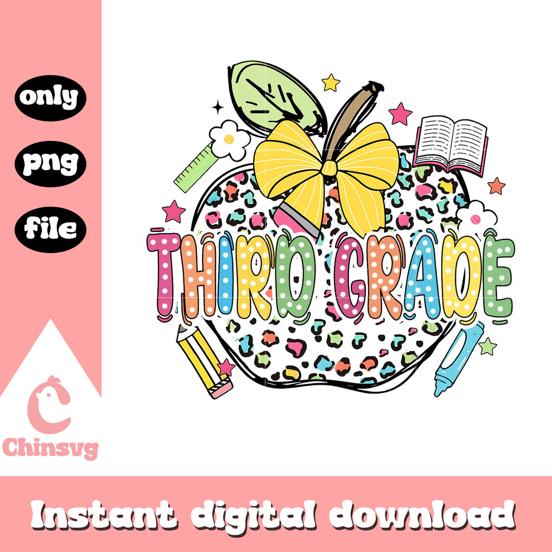 Apple third grade design png, welcome back to school png – Chinsvg