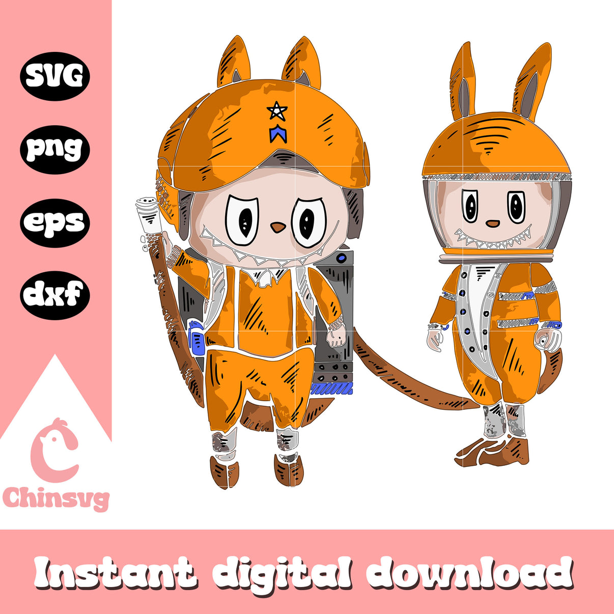Astronaut labubu dou doll drawing design svg, labubu dolls svg – Chinsvg