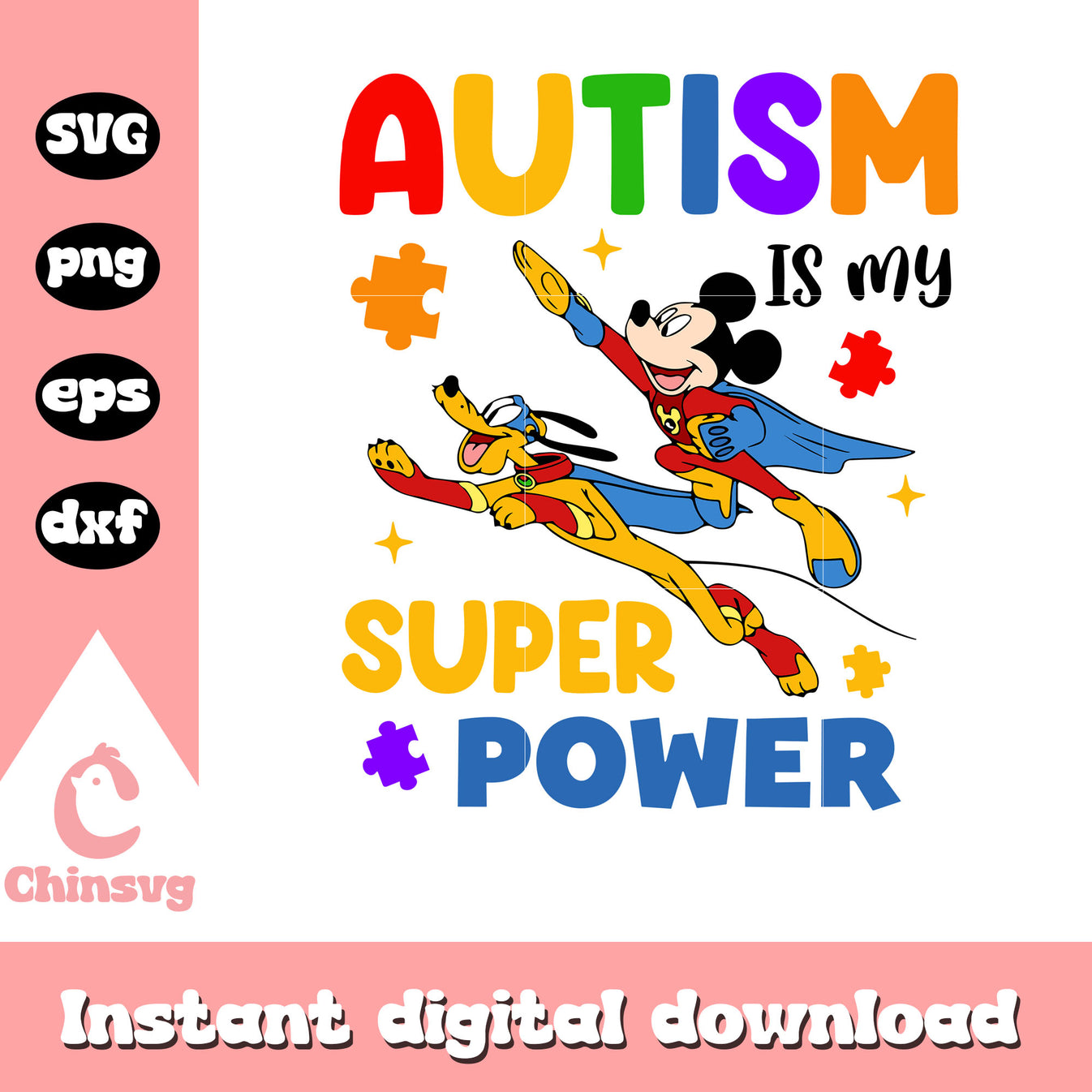 Autism is my super power svg, mickey svg, autism wareness svg – Chinsvg
