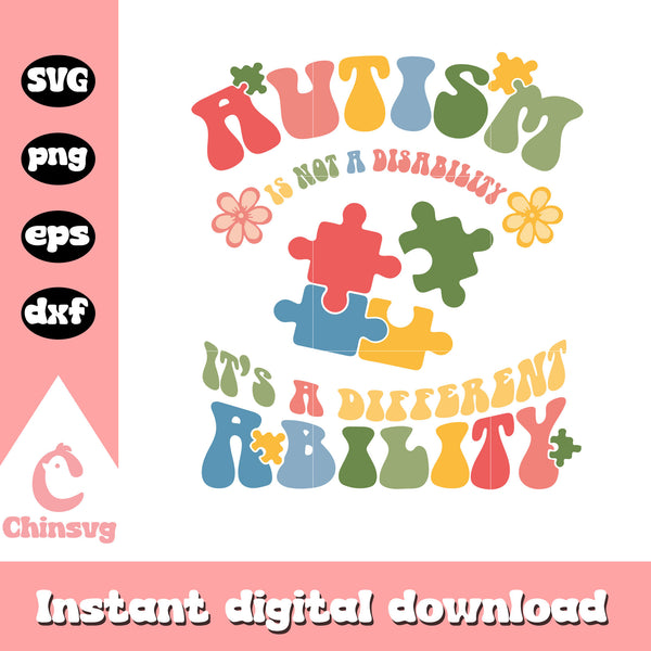 Autism is not ability font design svg, autism awareness day svg – Chinsvg