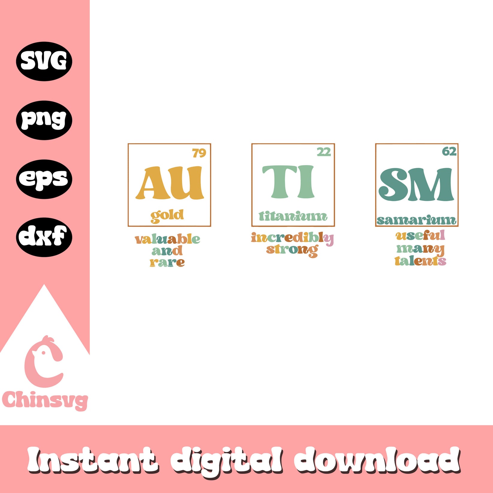 Autism periodic table valuable and rare svg, autism awareness day svg ...