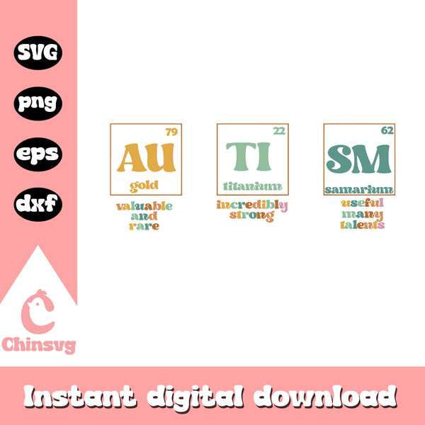 Autism periodic table valuable and rare svg, autism awareness day svg ...