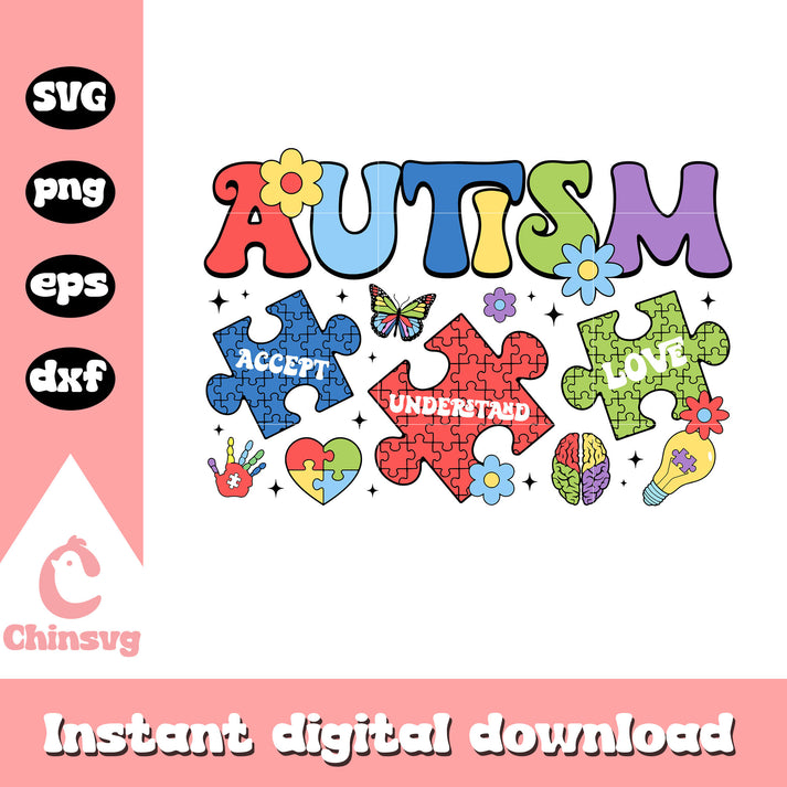Autism puzzle piece design svg, autism awareness month svg – Chinsvg