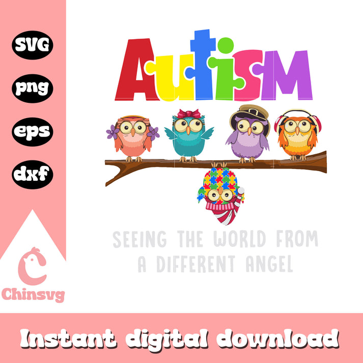 Autism seeing the world from a different angel svg, autism awareness s ...