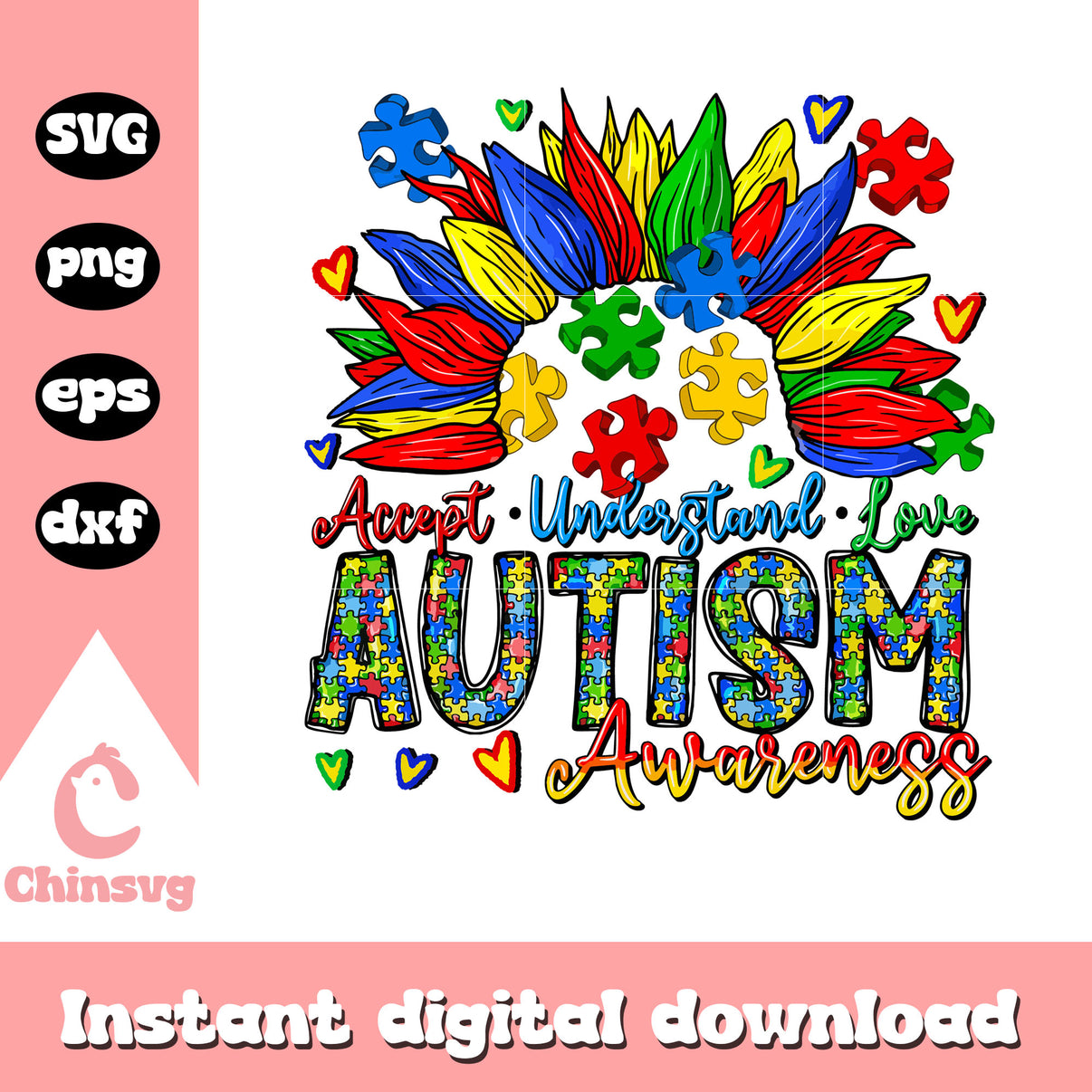 Autism sunflower logo design svg, autism awareness logo svg – Chinsvg