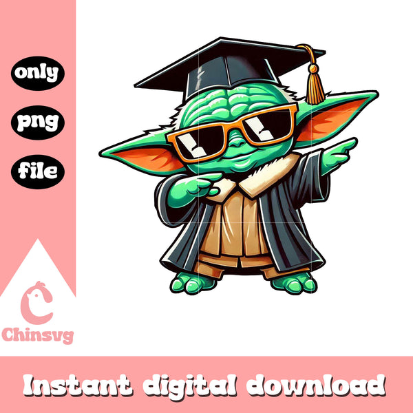 Baby yoda graduation design png, day graduation png, din grogu png ...