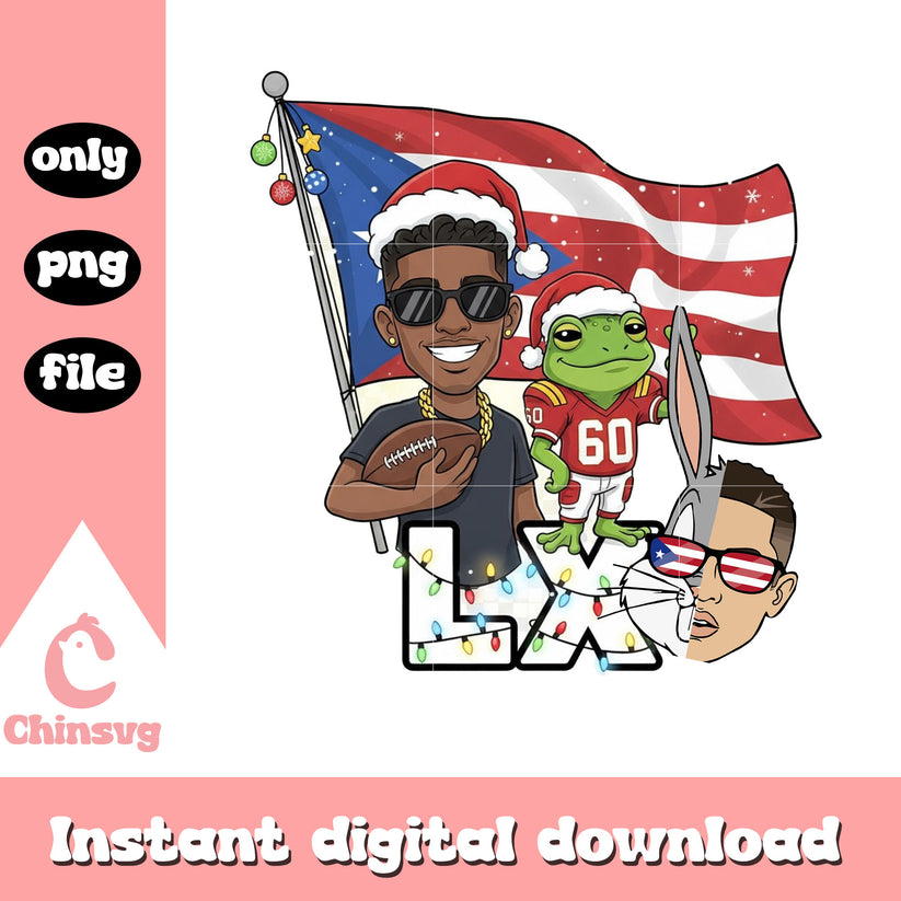 Bad bunny with frog lix png, christmas png, bad bunny frog png – Chinsvg