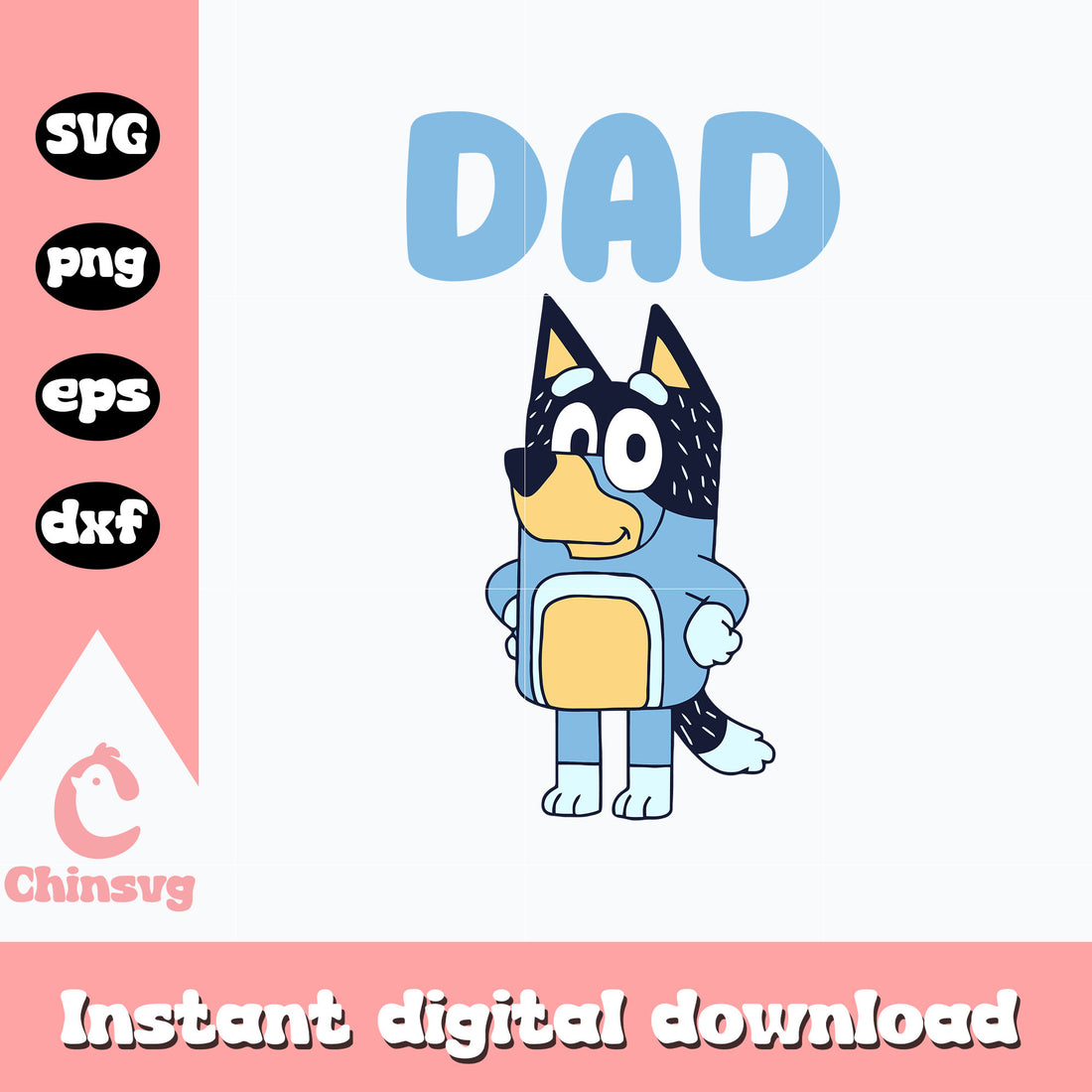 Bandit dad character svg, bluey cast svg, cartoon svg – Chinsvg