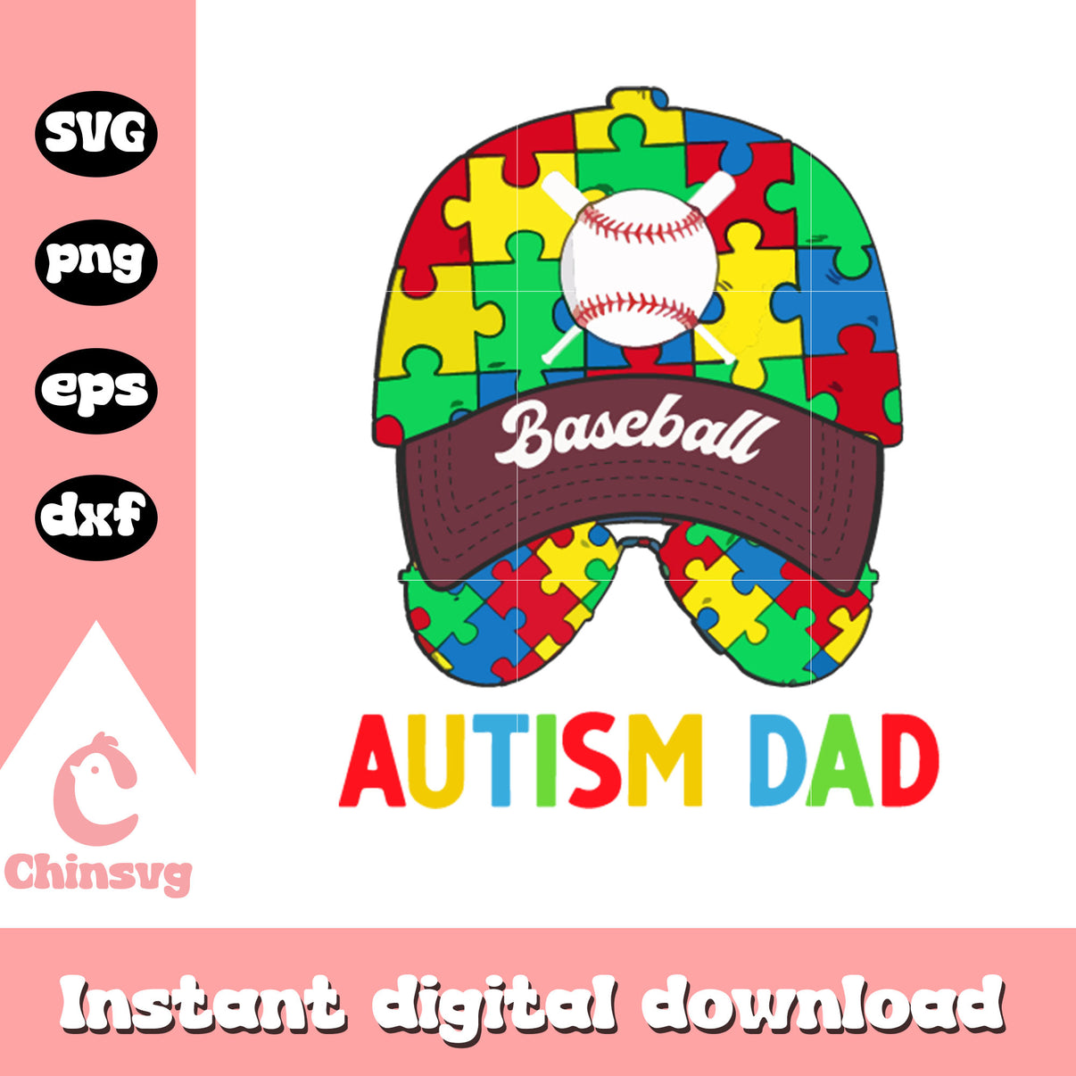 Baseball autism dad svg, autism awareness svg, base ball svg – Chinsvg