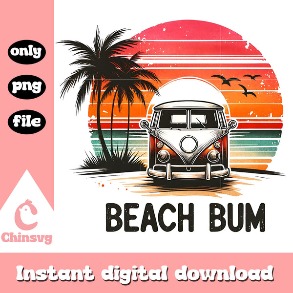 Beach bum van design png, beach bum png, trending png – Chinsvg