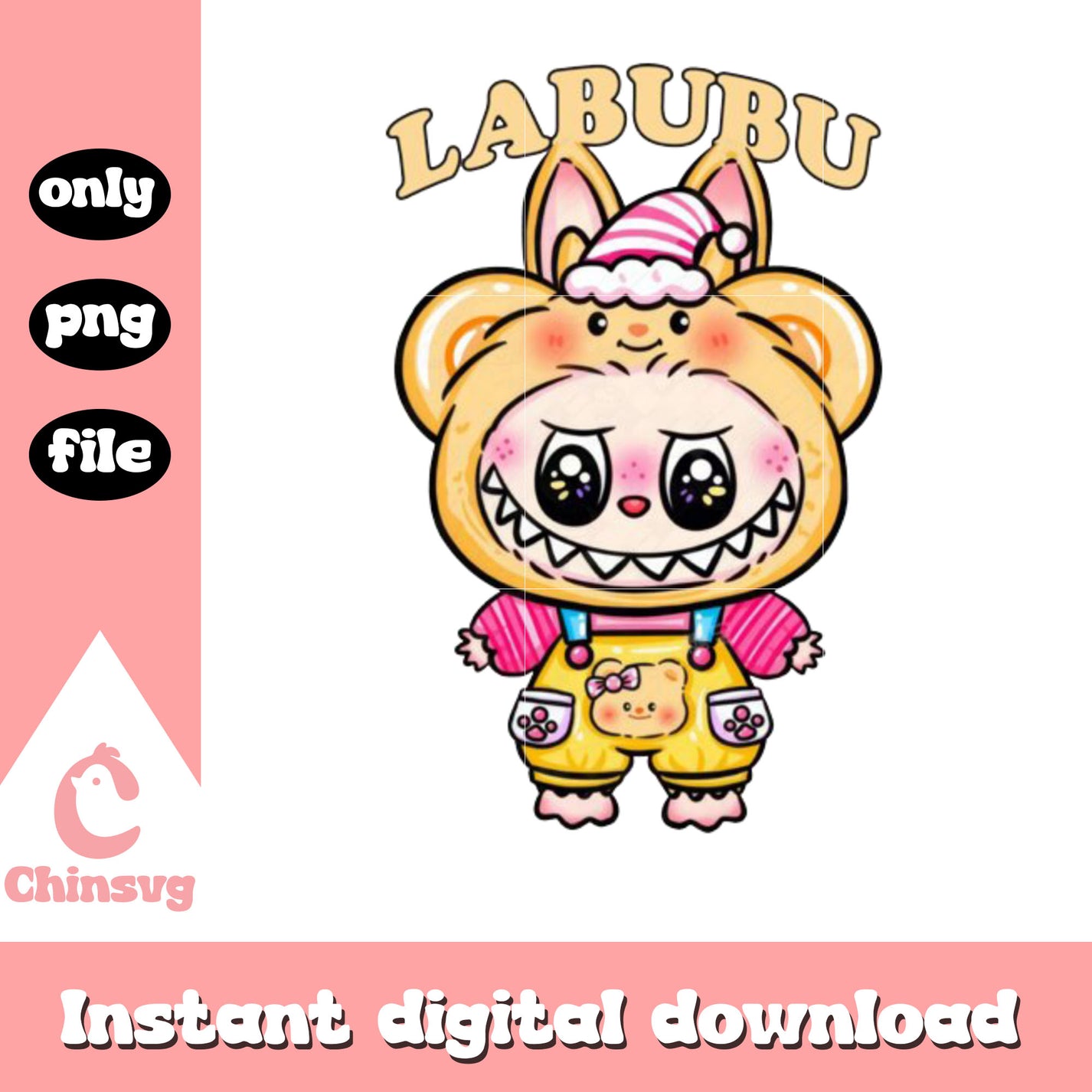 Bear labubu lover cute design png, labubu the monsters png – Chinsvg