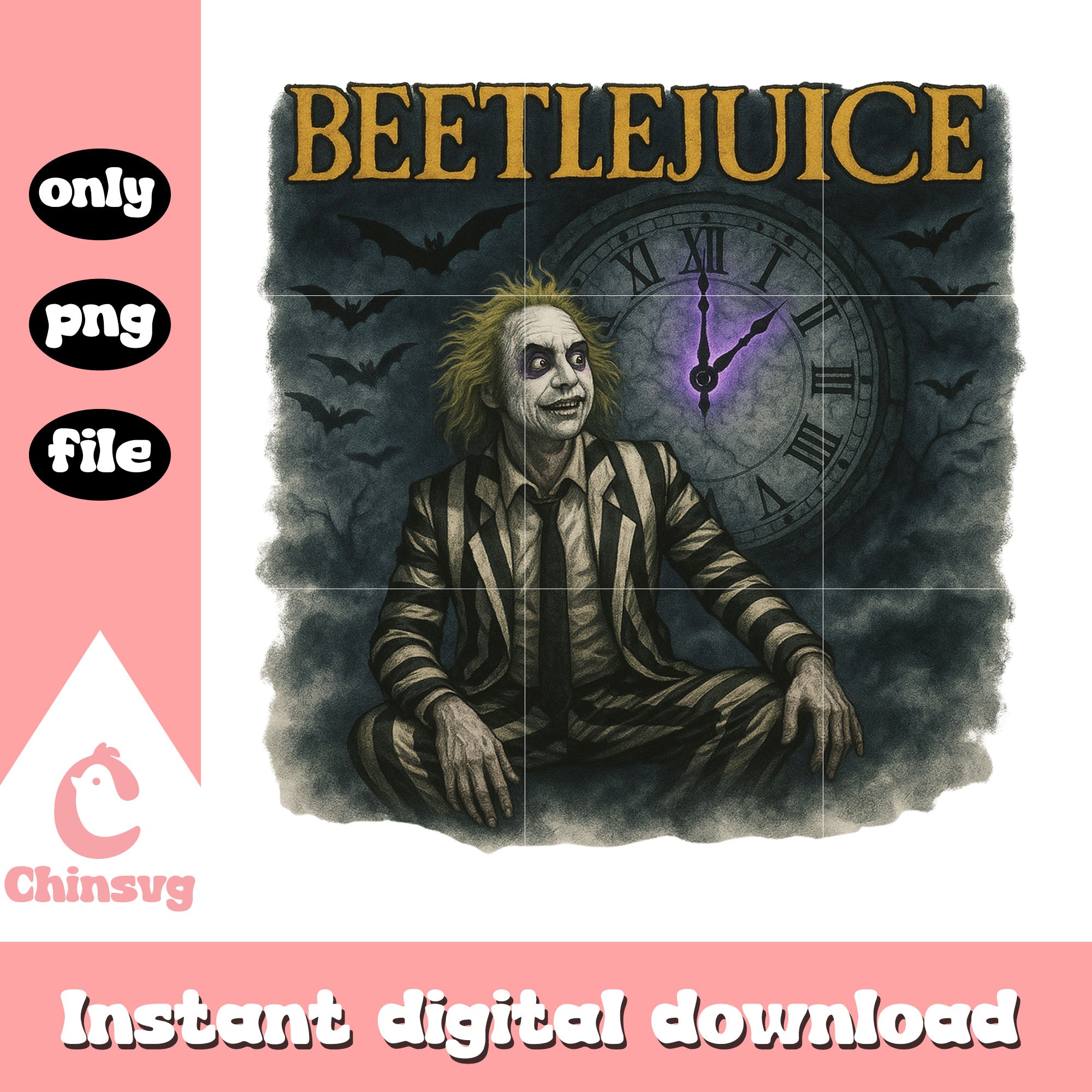 Beetlejuice halloween clock png, halloween trick or treat png – Chinsvg