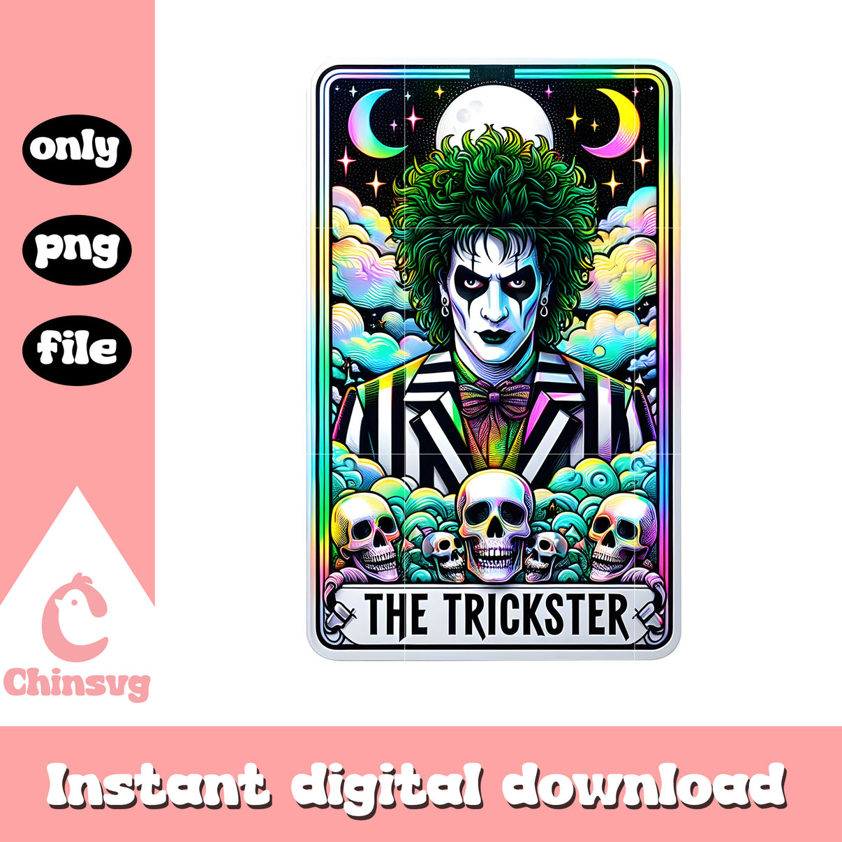 Beetlejuice the trickster tarot card design png, beetlejuice card png ...