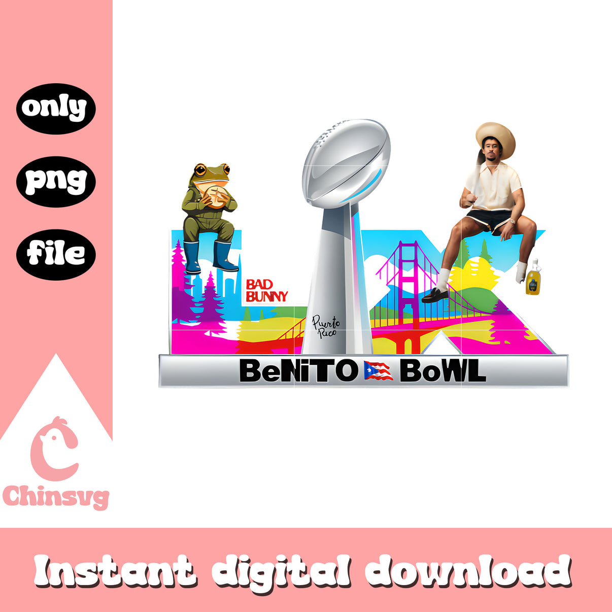 Benito bowl x bad bunny png, the super bowl 2026 png – Chinsvg