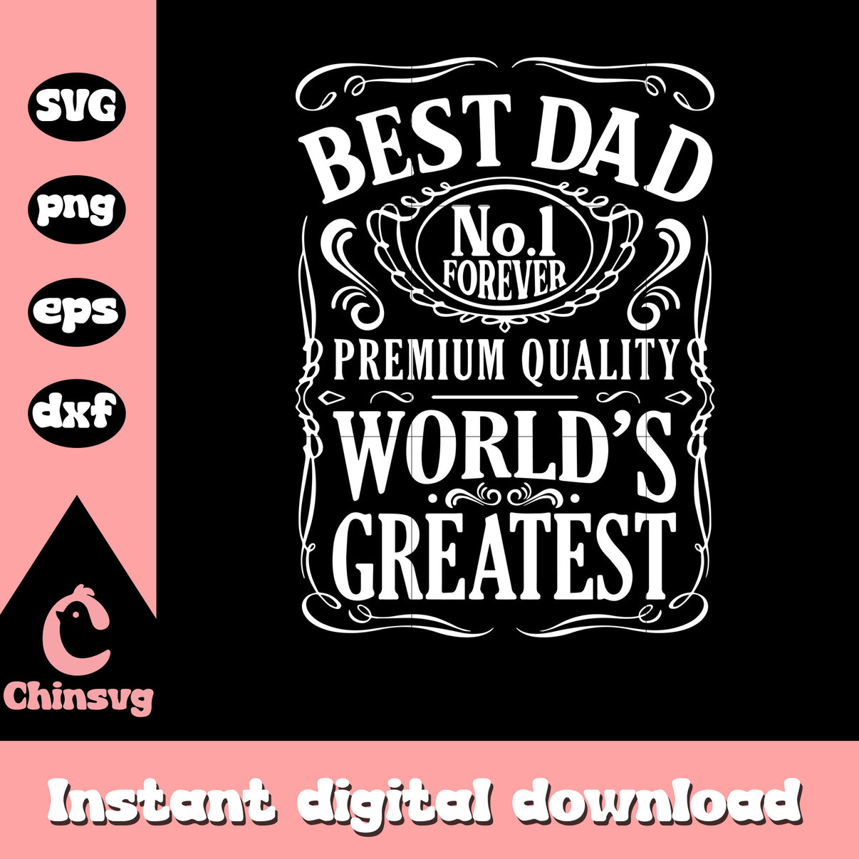 Best dad no 1 forever logo design svg, father's day svg – Chinsvg