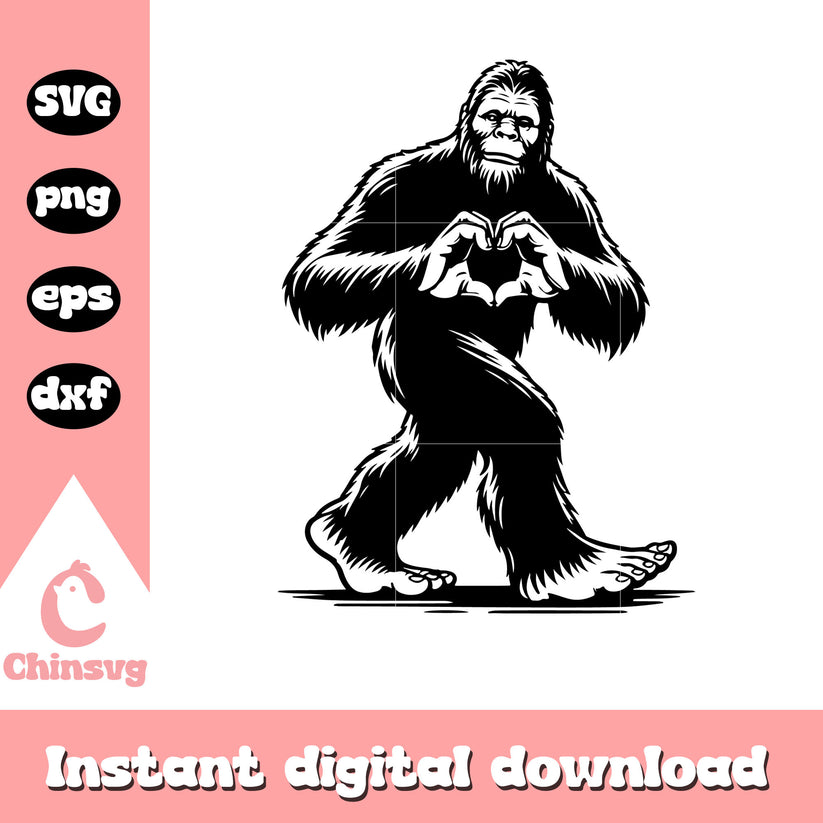 Bigfoot heart hand design svg, Bigfoot svg, logo design svg – Chinsvg