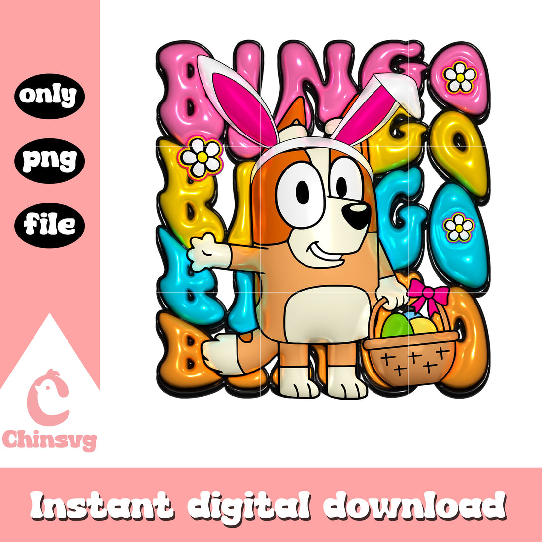 Bingo bunny ears easter day png, easter bunny png, bingo png – Chinsvg