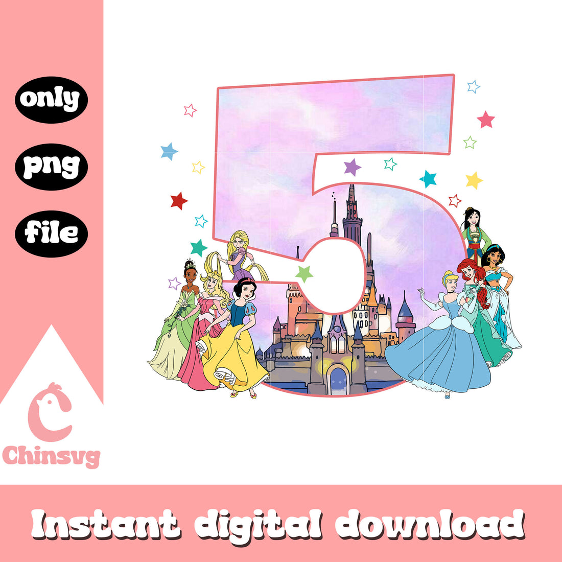 Birthday princess five png, birthday girl png, disney princess png ...