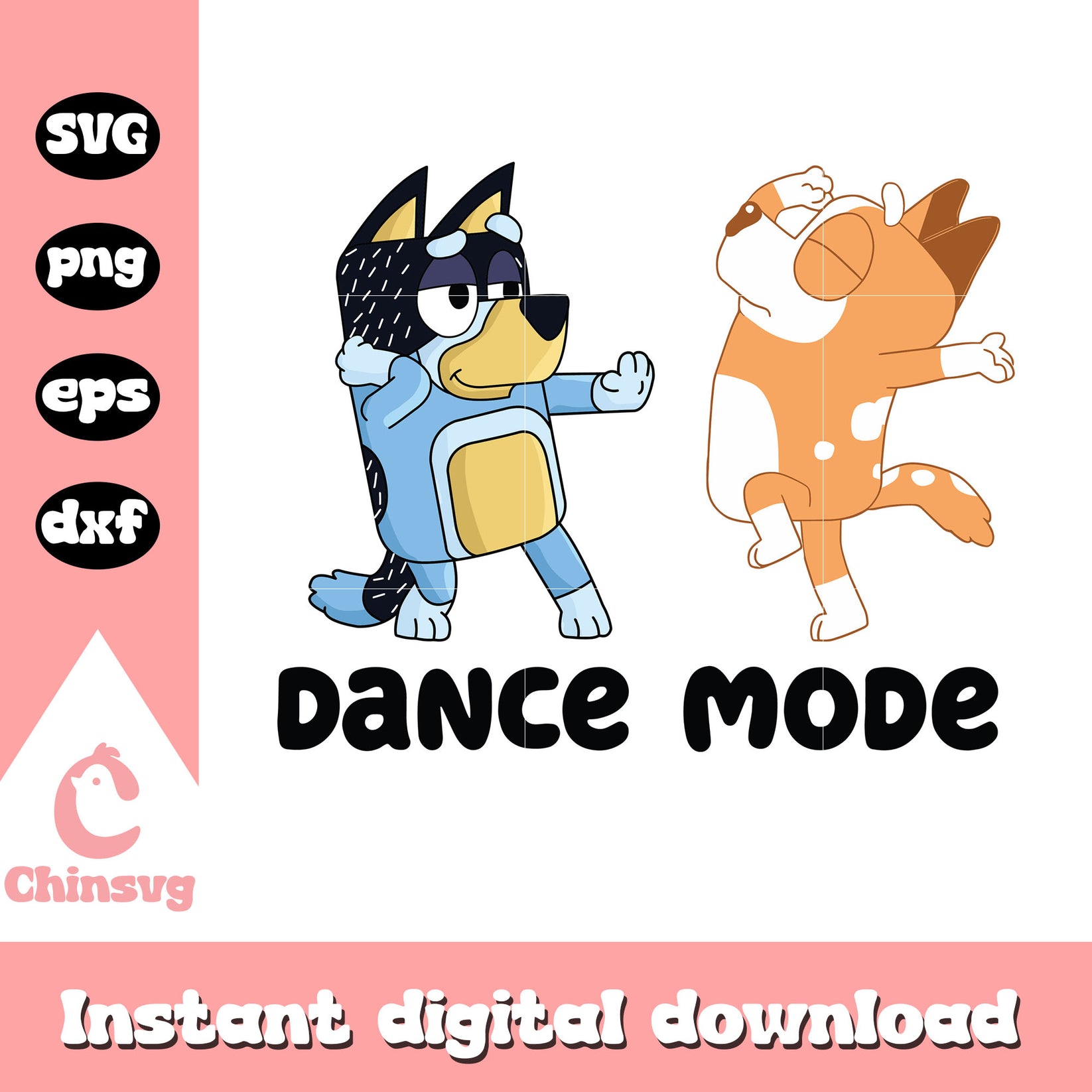Bluey Bingo dance mode svg, bluey bingo dancing svg, cartoon svg – Chinsvg