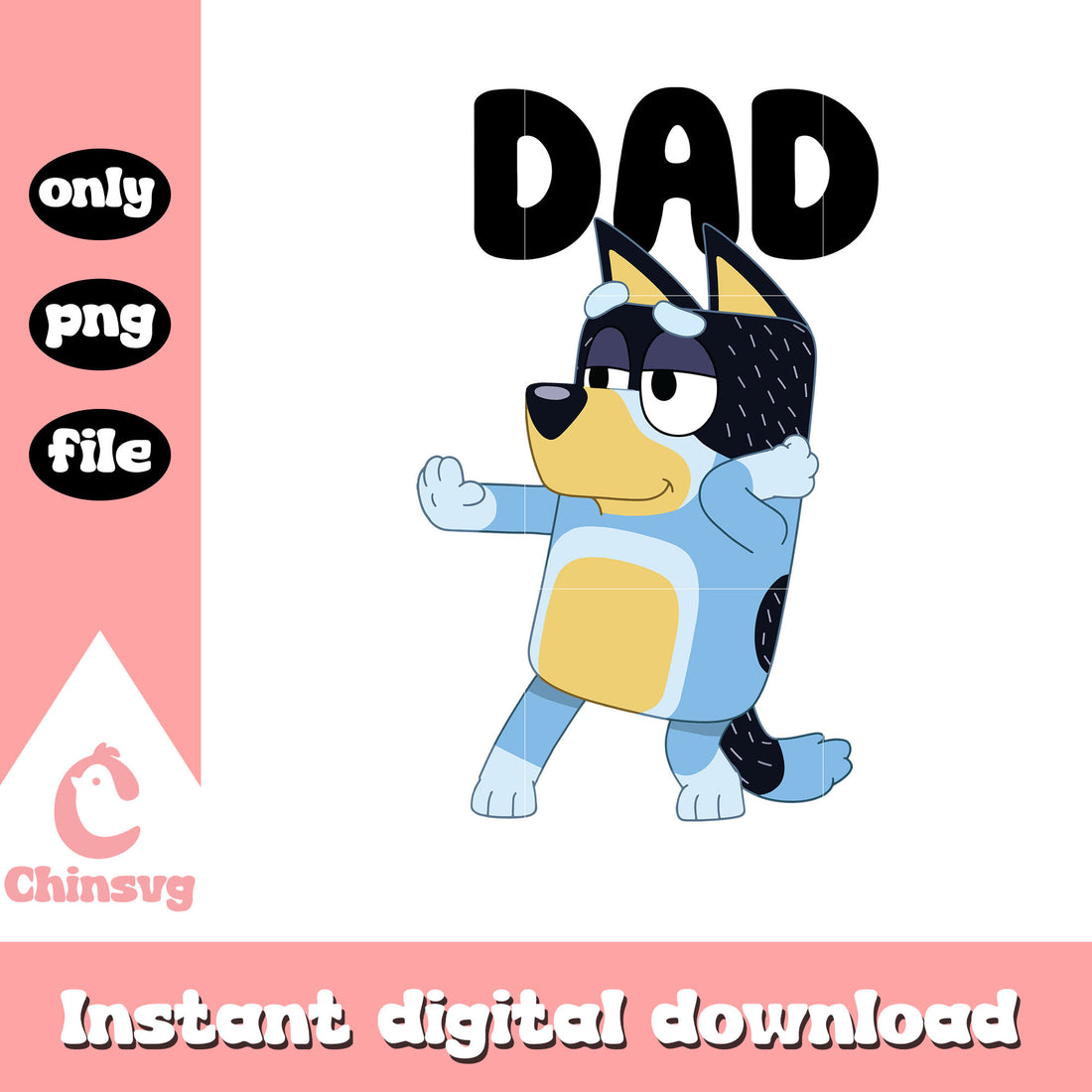 Bluey's dad character png, bluey dad png, cartoon character png – Chinsvg