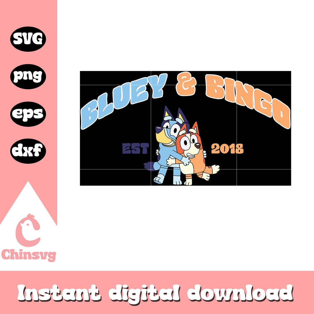 Bluey and bingo est 2018 svg, Bluey and bingo svg, character svg – Chinsvg