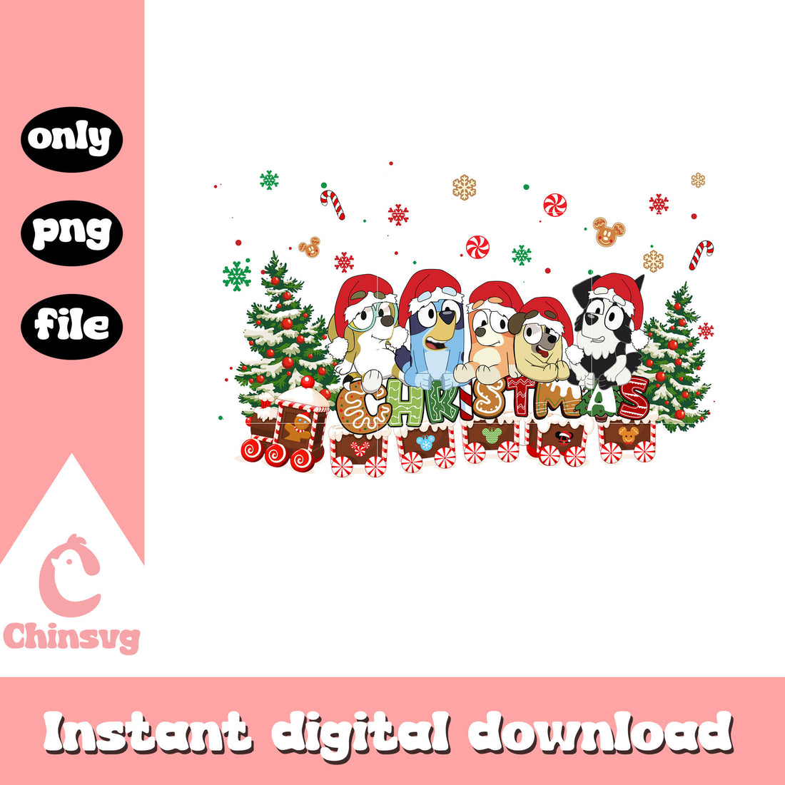 Bluey characters christmas tree design png, bluey christmas tree png ...