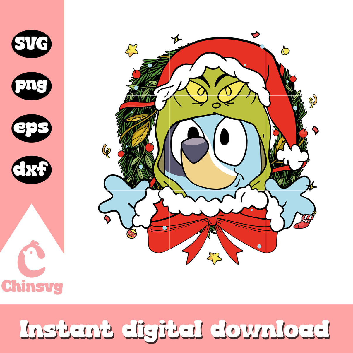 Bluey cosplay grinch svg, bluey christmas day svg, bluey svg – Chinsvg