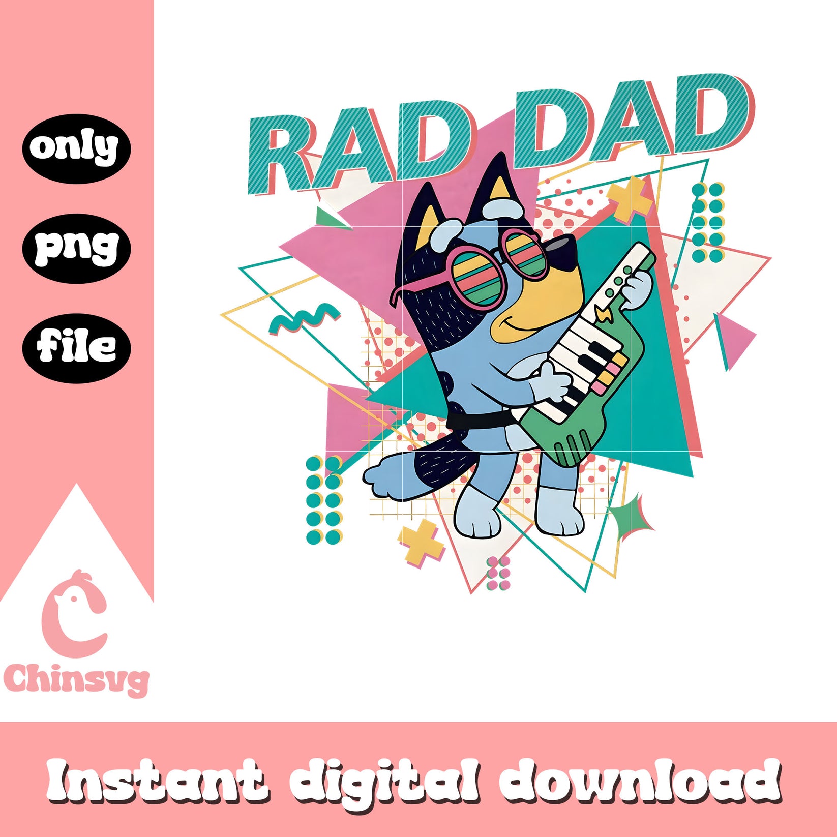 Bluey dad play keybar rad dad design png, Bandit dad png – Chinsvg