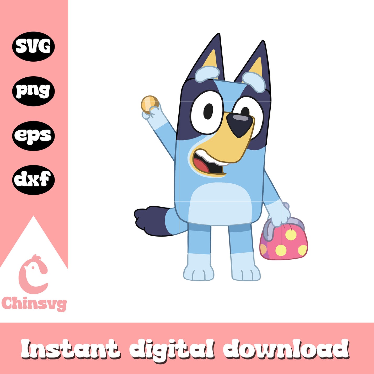 Bluey dog say hi svg, bluey raise hand svg, cartoon svg – Chinsvg