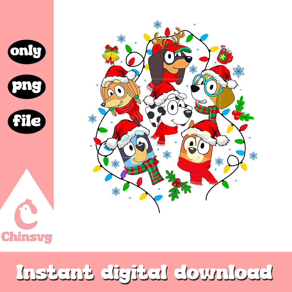 Bluey friends christmas light png, bluey christmas episode png – Chinsvg
