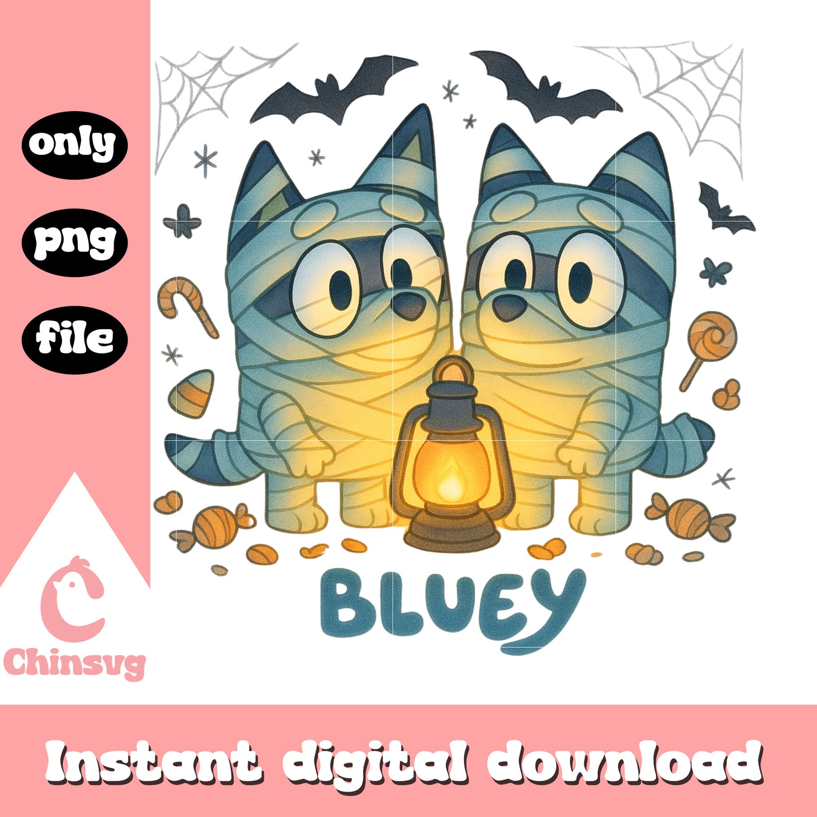 Bluey mummy halloween design png, bluey movie png, halloween png – Chinsvg