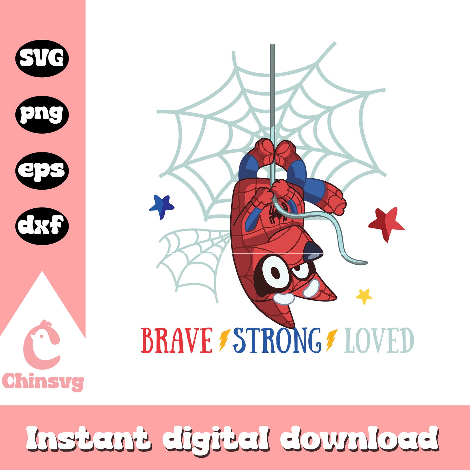 Bluey spiderman brave strong loved svg, bluey spiderman svg – Chinsvg