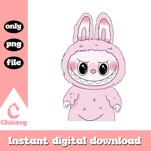 Blushing pink labubu cute doll design png, pink labubu png – Chinsvg