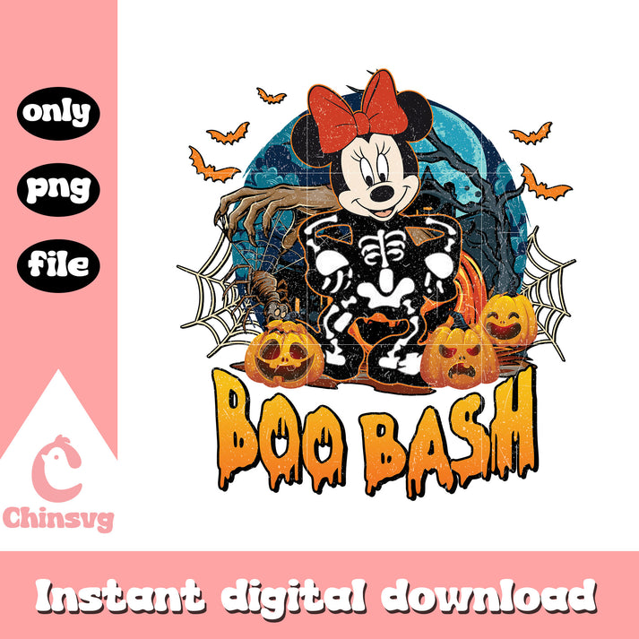 Boo bash minnie mouse skeleton design png, halloween minnie png – Chinsvg