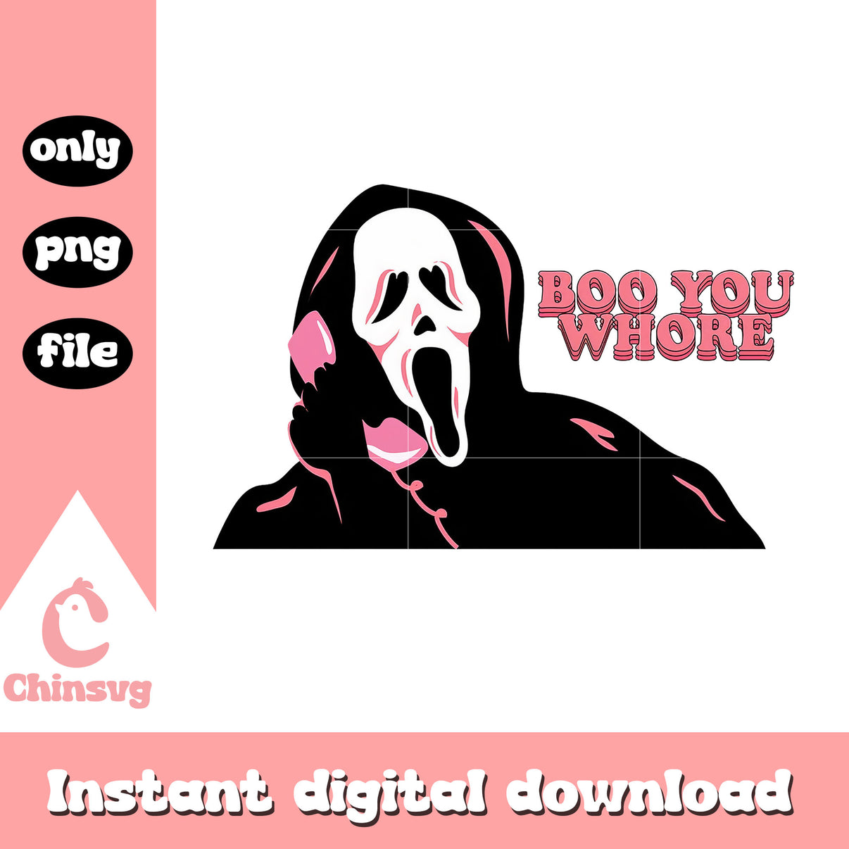 Boo you whore horror ghostface design png, scream movie png – Chinsvg