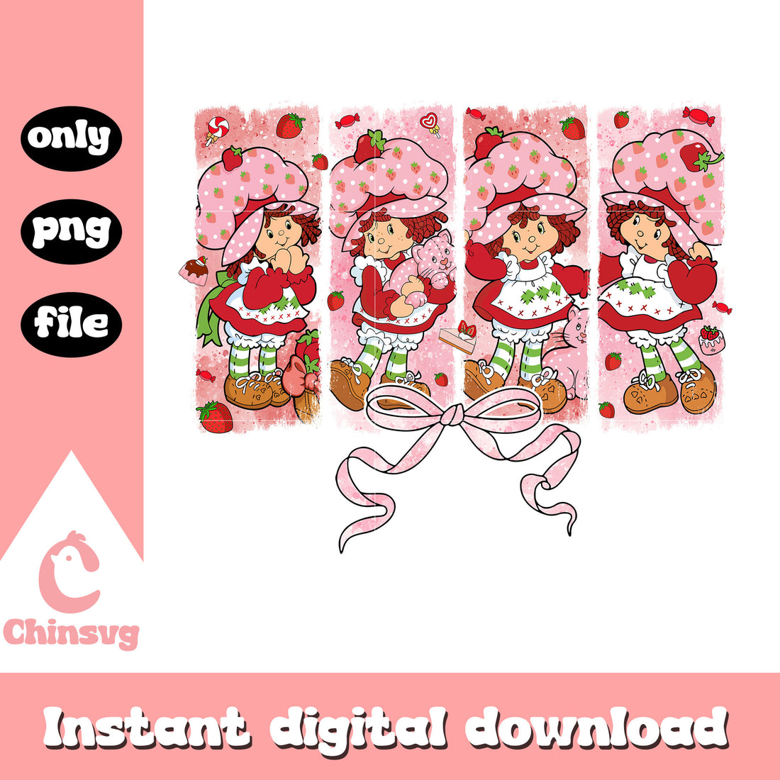 Bow strawberry character design png, strawberry shortcake png – Chinsvg