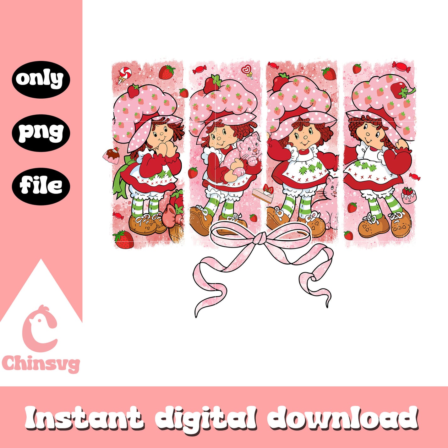 Bow strawberry character design png, strawberry shortcake png – Chinsvg