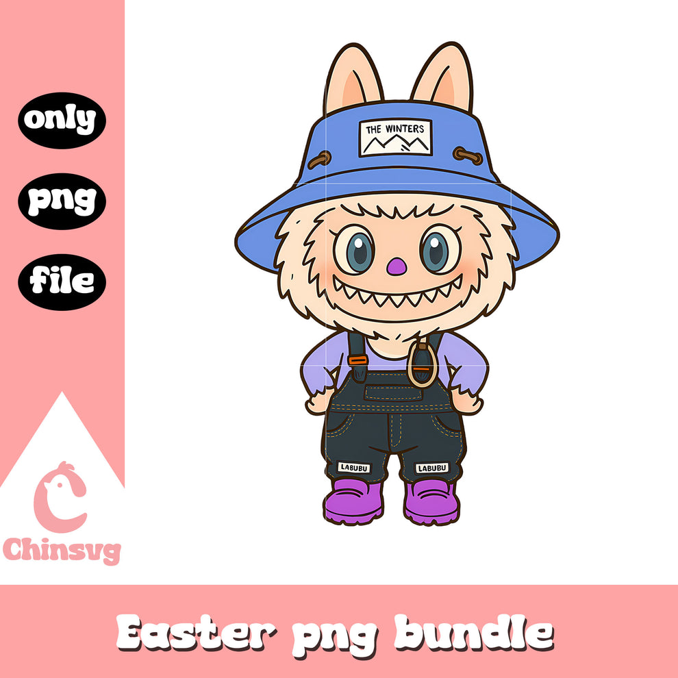 Bucket hat labubu cute doll png, labubu blind box png – Chinsvg