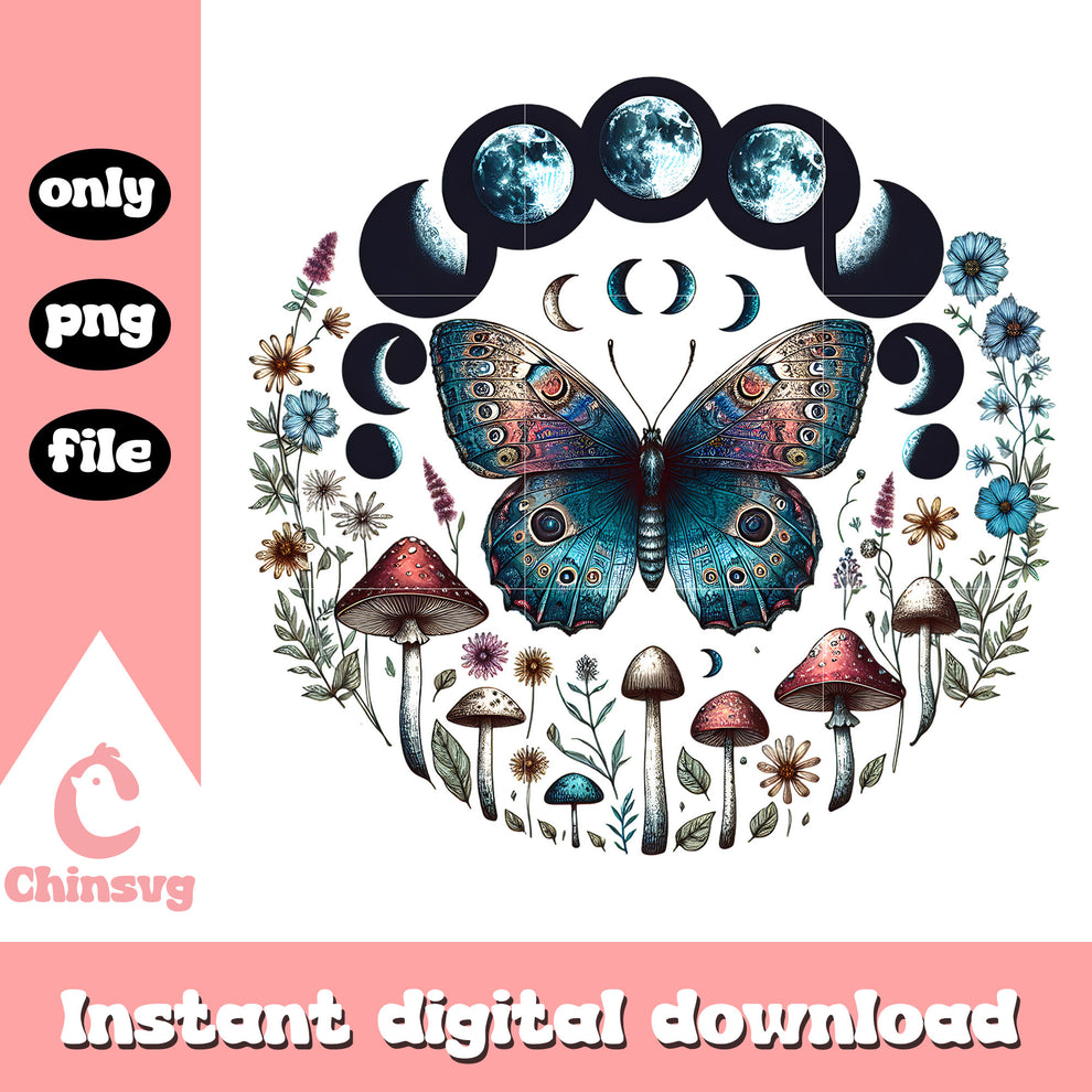 Butterfly with moon phase design png, moon butterfly png – Chinsvg